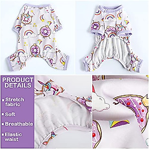 Dog Pajamas Donut Soft Doggie Onesies Puppy Apparel Pet Clothes Cat Pjs for Small Dog Girl Summer Spring