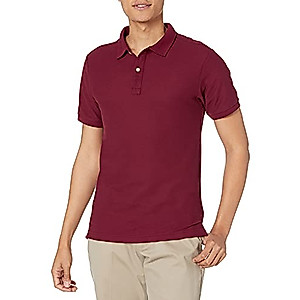 IZOD Uniform Young Mens Short Sleeve Pique Polo, Burgundy, 36/37