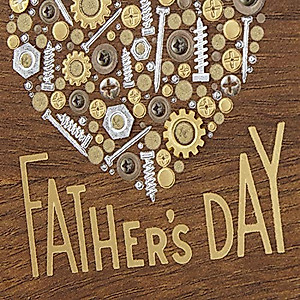 Hallmark Signature Wood Fathers Day Card for Dad (Nuts and Bolts Heart)