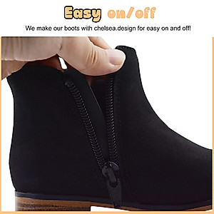 LseLom Girls Boots Ankle Boots for Girls with Zipper Short Suede Booties Fashion Boots for Big/Little Kids Black US 2