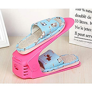 10PCS Adjustable Shoe Slots Organizer Shoe Racks Space Saver Shoe Holder Rack Random Color