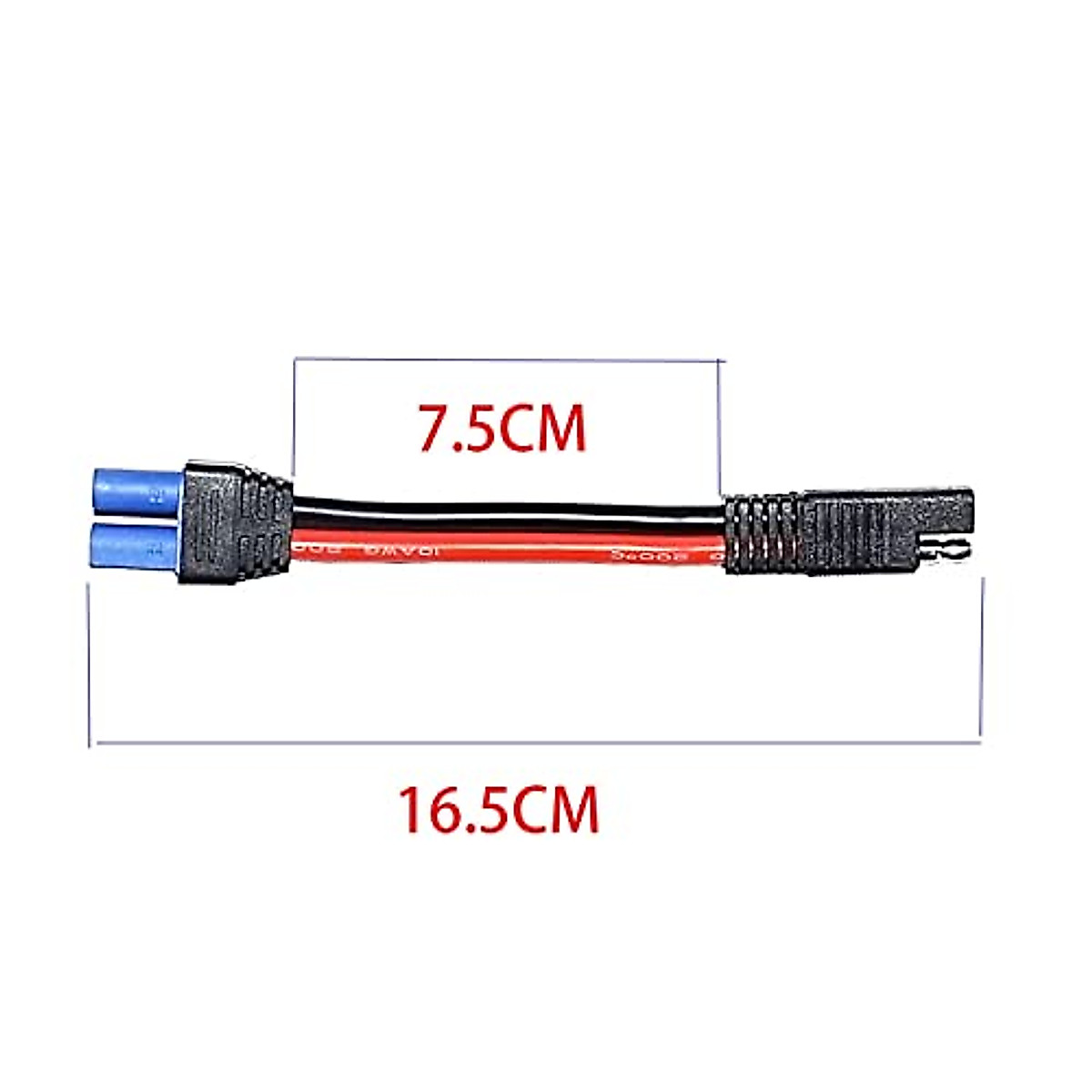 Faoyliye (2-Pack) SAE to EC5 Male Plug Quick Connection Adapter Connector,10AWG SAE Power Automotive Adapter Cable Suitable for Solar Battery Car Battery -15cm