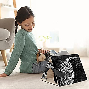 Leopard, Guinea Pig Bed Washable Small Animal Hideout, Hamster Cage Accessories for Gerbils Chipmunks Squirrels Hedgehogs Guinea Pigs