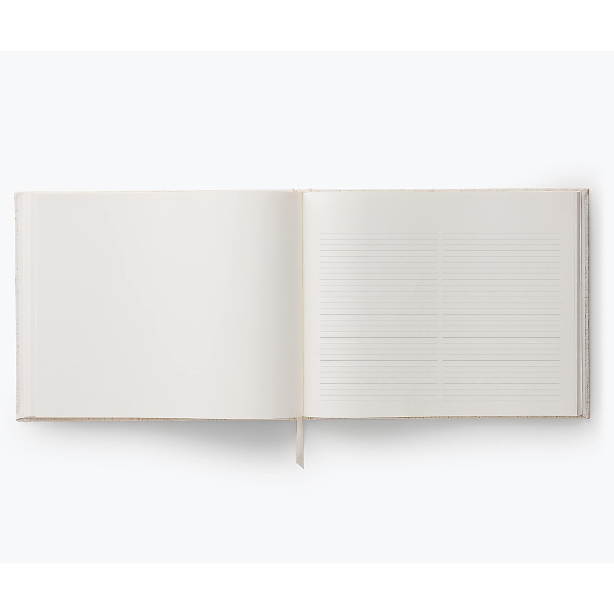 RIFLE PAPER CO. Wildwood Embroidered Fabric Guest Book | Hard Cover Wrapped in Book Cloth & Grosgrain Ribbon Bookmark, (Lay-Flat Binding, 144 Ruled Pages with Metallic Gold Ink, 8" L x 5.75" W)