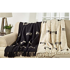 SARO LIFESTYLE Fringe Line Throw Blanket