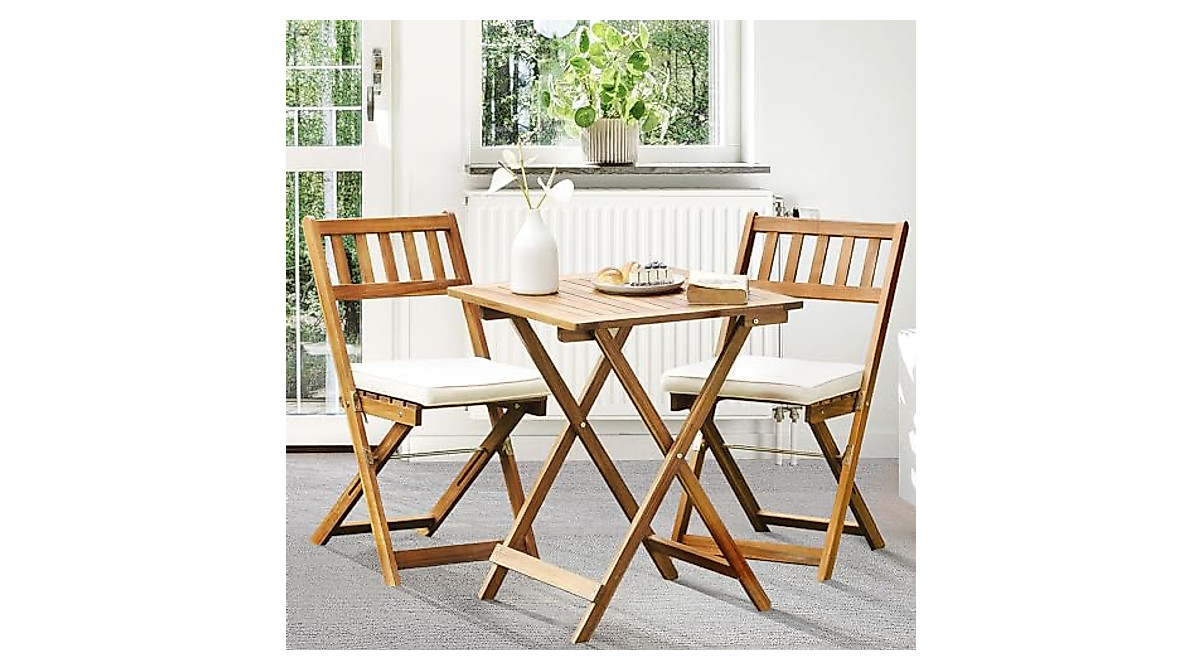 IDZO Heavy Duty Square Table Bistro Set - Outdoor 3 Piece Patio Set