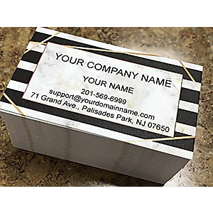 Custom Premium Business Cards 100 pcs Full color - Printed on Classic matte paper 14pt (114 lbs. 308gsm) (Marble Stripes), Made in The USA