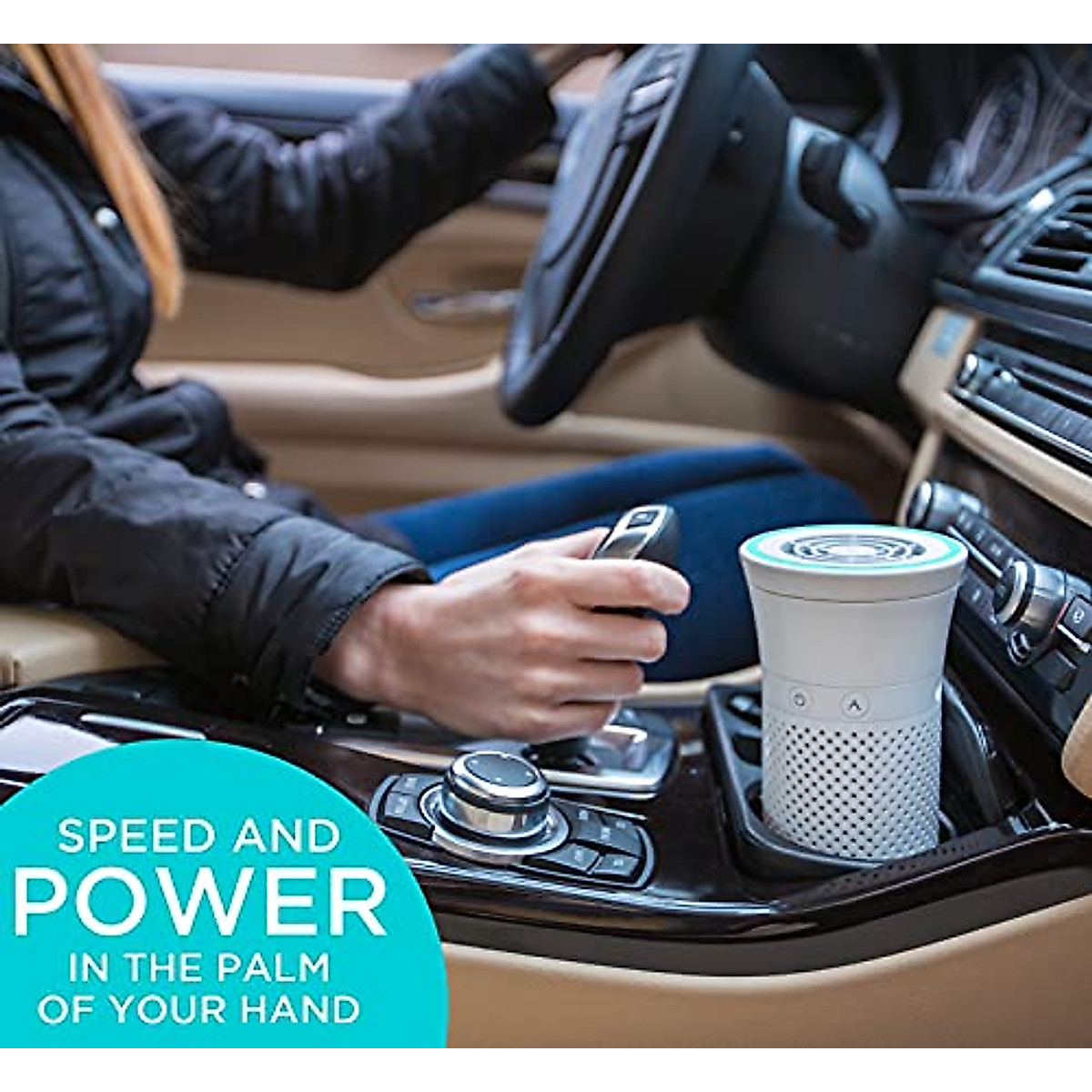 Wynd Plus Smart Personal Air Purifier with Air Quality Sensor - App Integrated, Night Mode Air Cleaner - Monitors Air Quality – Ideal for Home, Desk, Car, Travel – Matte White