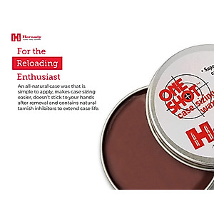 Hornady One Shot Case Sizing Wax, 2.25 Oz – Wipes Off Easily, No Sticky Residue – Straightforward Reloading, Makes Sizing Cases Smooth and No Trouble – an Alternative to Spray Lube or Lube Pads