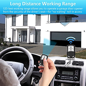 Universal Garage Door Remote for Liftmaster Chamberlain Craftsman Openers with 5 Colors Learn Button, Purple Yellow Green Orange Red, Keychain Included, 1 Pack