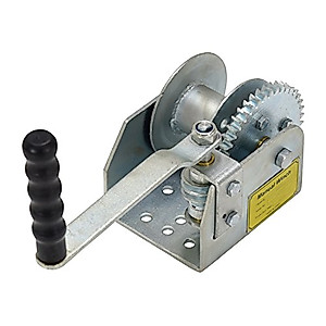 Vestil Wall-S Wall Mounted Hand Winch, Single,Silver