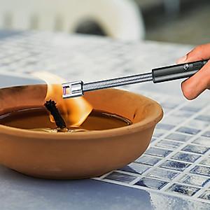 ZeroDark 360 Flex Electric Plasma Lighter USB Rechargeable Candle Lighter with Long Arc 360° Flexible Neck for Grill, Camping, Cooking, BBQ, and Fireworks