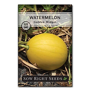 Sow Right Seeds - Watermelon Seed Collection for Planting - Crimson Sweet, Allsweet, Sugar Baby, Tendersweet, and Golden Midget Melon Seeds - Non-GMO Heirloom Seeds to Plant a Home Vegetable Garden