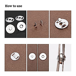 20 Set Magnetic Snaps, Purse Magnetic Bag Fastener Clasp Magnetic Button Replacement Kit for Sewing, DIY Craft, Purses, Bags, Clothes, Leather (Silver 18MM)