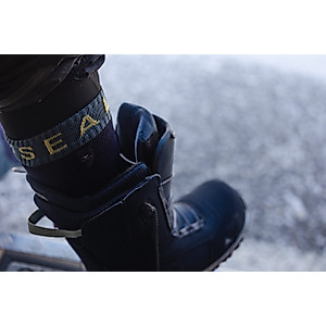 SEALSKINZ Unisex Waterproof Extreme Cold Weather Mid Length Sock, Navy Blue/Yellow, Medium