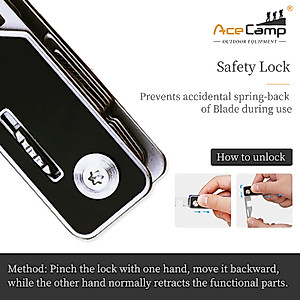 munkees 10-in-1 multi-purpose pocket tool with safety lock knives, rope cutter, bottle opener, screwdriver