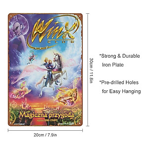 Winx Club 3D: Magical Adventure Men's Wall Decoration Old Car Shop Movie Poster Oil and Gas Station Logo 8 × 12 inches