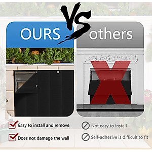 39 x 32 Inch Fireplace Blocker Blanket- Self-Adhesive Fireplace Draft Stoppers for Save Energy- Fireplace Cover with Hook and Loop Tapes Stops Overnight Heat Loss