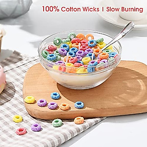 Cereal Candle Bowl - Vanilla Scented Food Candles - Cute Candles for Cool Gifts - 3 Wicks Cereal Candles for Best Burn - Cereal Bowl Candle with Spoon - Cool Candles