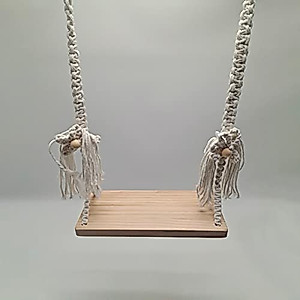 Newborn Photography Prop Wooden Swing Newborn Posing Props Macrame Swing Vintage Baby Photo Props Photoshoot Pose Babyswing (natural-03)