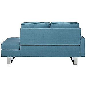 Christopher Knight Home Phelps Modern Fabric Chaise Loveseat, Blue, Silver