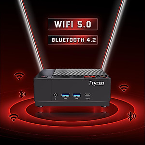 Trycoo HA-3 Mini PC,AMD Ryzen 5 5500U Processor(4.0Ghz),16GB RAM 512GB SSD,Windows 11 Pro Mini Desktop Computer,4K@60Hz Output HD 2.0/Type-C/WiFi 6 /BT5.2 /USB3.2 /Gigabit Ethernet/