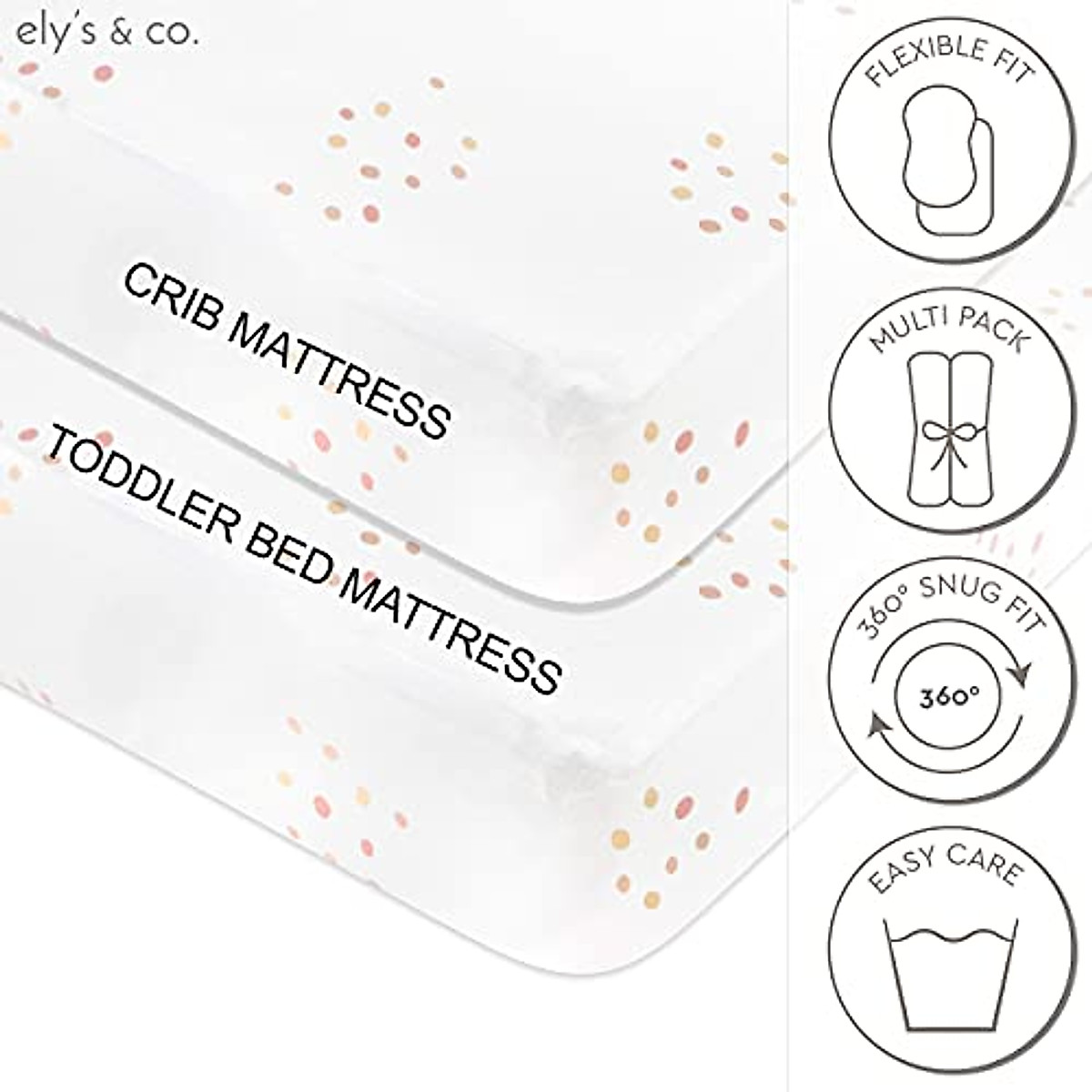 Ely’s & Co. Crib Sheet 1-Pack Combed Jersey Cotton for Baby Girl — (Pink Raindrops)