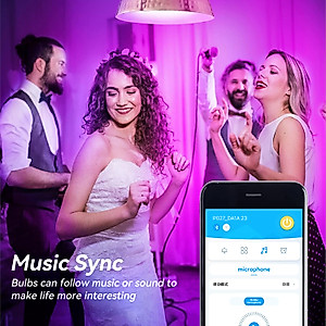 TJOY 6 Pack Smart Light Bulbs, Bluetooth WiFi Led Bulb Work with Alexa&Google Assistant, RGB Color Changing Bulbs, Music Sync, 9W(60W Equivalent), A19 E26 800LM, 2.4Ghz WiFi only