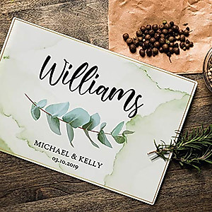 Personalized Glass Cutting Board, Tempered Glass Cutting Board | 12 Designs, 16x11 | Housewarming Gifts, Personalized Wedding Gifts for Couple | Custom Cutting Boards for Kitchen, Kitchen Sign