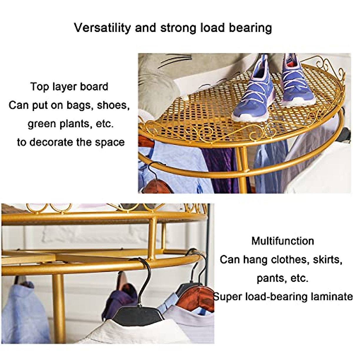 Household Products Floor-Standing Rotating Clothing Rack,Commercial Round Clothing Hanging Rack,Retail Display Heavy Clothes Garment Rack for Boutiques and Laundry Room