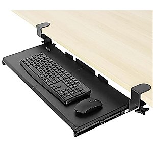 VIVO Large Keyboard Tray Under Desk Pull Out with Extra Sturdy C Clamp Mount System, 27 (33 Including Clamps) x 11 inch Slide-Out Platform Computer Drawer for Typing, Black, MOUNT-KB05E