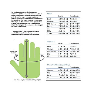 New Improved 2X Long Lasting Bionic StableGrip Men's Black Golf Glove - Patented Stable Grip Genuine Cabretta Leather, Natural Fit Designed by Orthopedic Surgeon! (2XL, Worn on Left Hand)