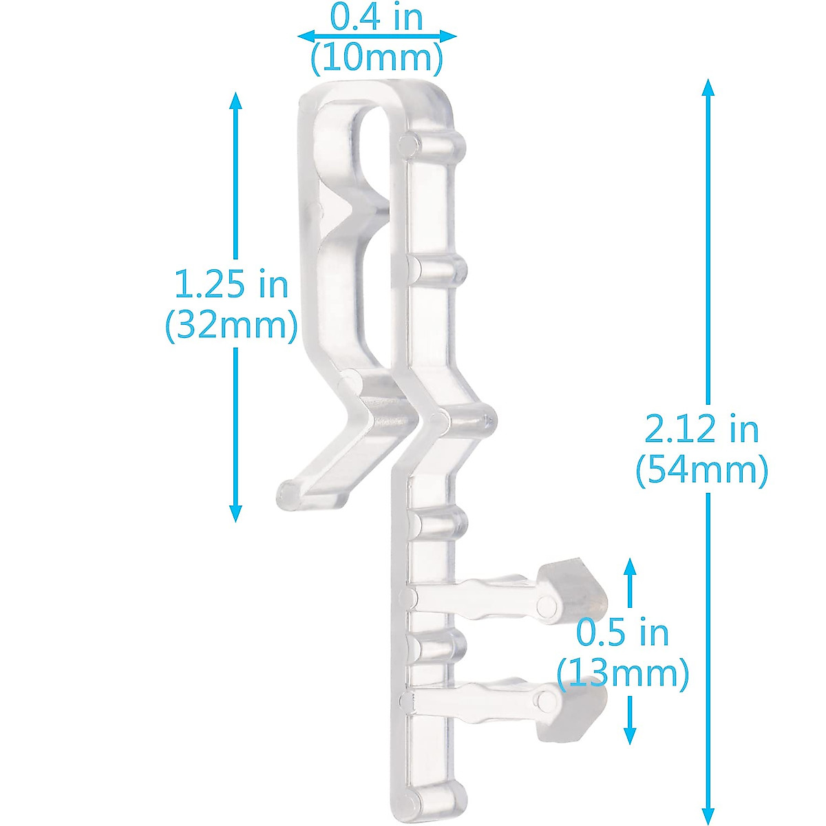 Valance Clips for Blinds 2 Inch Hidden Channel Window Blind Clips Clear Plastic Replacement Accessories Parts for Horizontal Wood Blinds (20 Pieces)