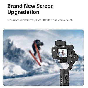 INKEE Falcon Plus Gimbal Stabilizer for Gopro w/Media Mod for Go Pro Hero 10/9/8/7/6, for Insta360 Osmo Action Anti-Shake Wireless Control Handheld Gimble w/Tripod Stand Original Screw Mounting Plate