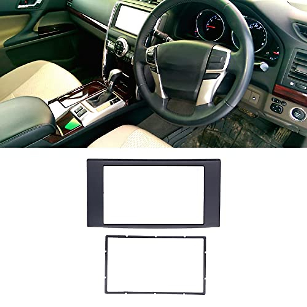 Aramox Dash Install Kit, Car Radio Stereo Fascia DVD CD Player Frame 2 DIN Dashboard Mount Trim Black Replacement for Mark X 2004?2009