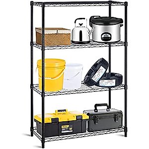 MKDLUFEI 4 Tier Adjustable Storage Shelf Metal Storage Rack Wire Shelving Unit Storage Shelves Metal 1000Lbs Capacity 14''Lx36''Wx54''H NSF Certification for Pantry Closet Kitchen Storage Black