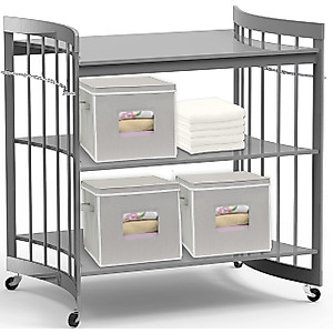 Simple Houseware 3-Pack 12-Inch Cubic Storage Basket w/Lid, Window and Side Handles, Grey