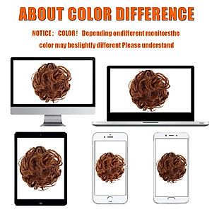 Qunlinta 4 PCS Messy Hair Bun Hairpiece Tousled Updo for Women Hair Extension Claw Ponytail Scrunchies with Elastic Rubber Band Long Updo Messy Hairpiece Hair Accessories for Women