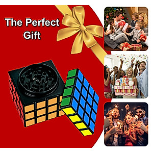 Kitchen Grinder for Cooking in Square, AVOTORY Grinder Aluminum and Zinc Meterial (Large 2.5" Square Multi-Color)