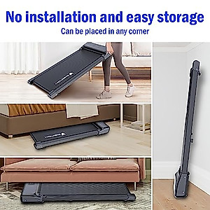 Icefox Under Desk Treadmill, 2.25HP Walking Pad Desk Treadmill for Home with LED Display and Remote Control, Desk Treadmill for Office Under Desk, 265 Lbs Capacity