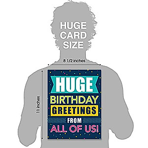 Canopy Street Big Birthday Card from all of Us / 8.5 x 11 Large Greeting Card