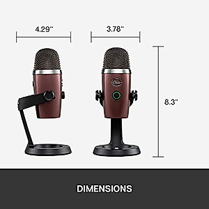Blue Yeti Nano Premium USB Microphone for Recording, Streaming, Gaming, Podcasting on PC and Mac, Condenser Mic with Blue VO!CE Effects, Cardioid and Omni, No-Latency Monitoring - Red Onyx