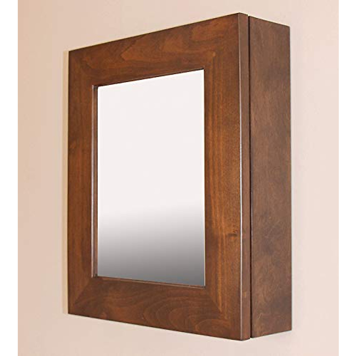 Fox Hollow Furnishings Wall Mount Mirrored Medicine Cabinet (16 7/8" x 19 7/8") (Caramel)