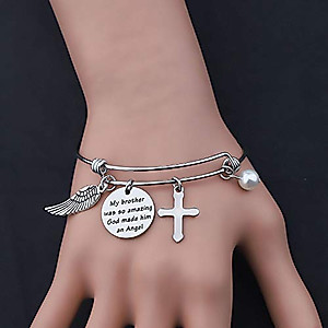 CYTING Brother Memorial Bracelet My Brother Was So Amazing God Made Him An Angel In Memory Of Brother Remembrance Jewelry Loss Of Brother Sympathy Gift (Brother Memorial Bracelet)