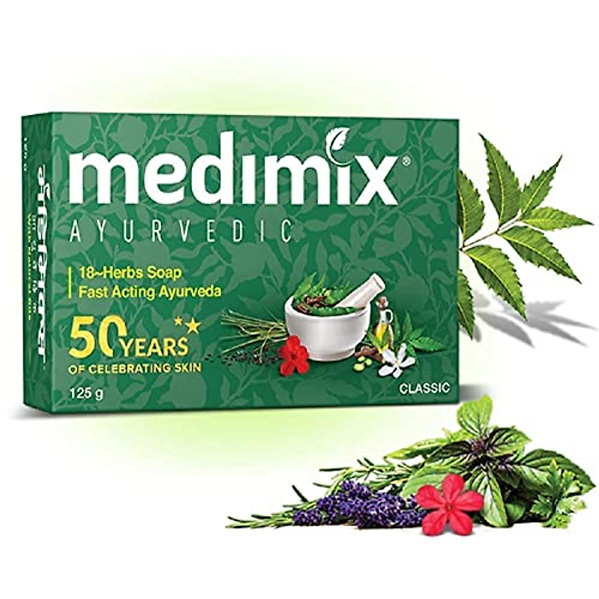 Medimix Herbal Handmade Ayurvedic 18 Herb Soap, 125 (Pack of 5)