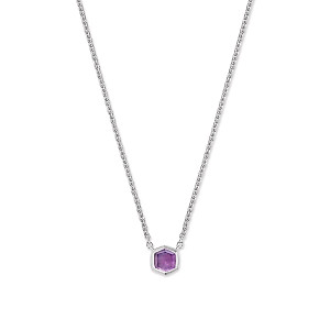 Kendra Scott Davie Pendant Necklace in Sterling Silver, Fine Jewelry for Women, Amethyst
