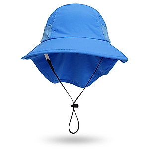 Baby Sun Protection Hat for Infant Toddlers Boys Girls UPF 50+ Sunhat for Outdoor Beach Swim (US, Age, 3 Months, 24 Months, Blue)