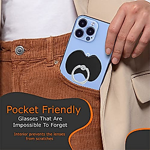 Cell Phone Ring Holder with Armless Reading Glasses | 360° Rotating Crystal Finger Ring for All Smartphones | 2.0 Diopters (Crystal, 2.5, diopters)