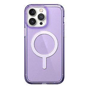 Speck Clear iPhone 14 Pro Max Case - Slim, Built for MagSafe, Scratch Resistant & Drop Protection Clear Phone Case - Anti-Yellowing - 6.7" iPhone 14 Pro Max Case - Amethyst Purple GemShell