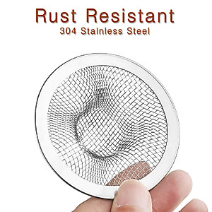 4pcs Heavy Duty Stainless Steel Slop Basket Filter Trap,3.54" Top / 1.65" Mesh Metal Sink Strainer,Perfect for Kitchen Sink/Bathroom Bathtub Wash Basin Floor Drain Balcony Drain Hole,Utility